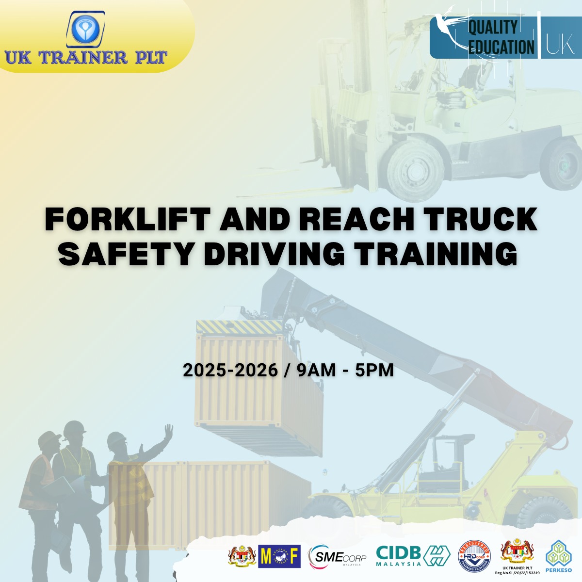 Forklift & Reach Truck Safety Driving Training (2days) 2025